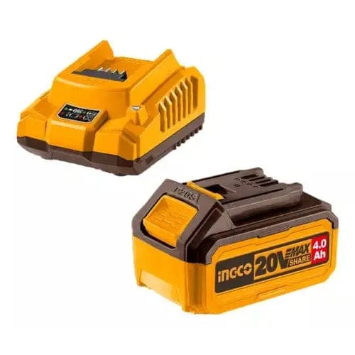 Ingco 20V 4.0Ah Lithium-Ion Battery Pack and Charger Kit FBCPK1214 ...